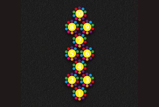 Flower Hopscotch (3.6m X 1.1m) | Playground Equipment