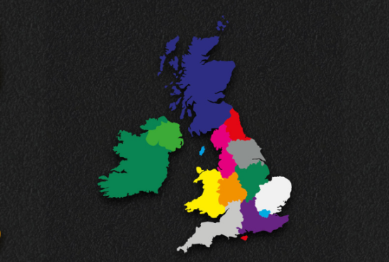 UK Map Regions (3m) | Playground Equipment